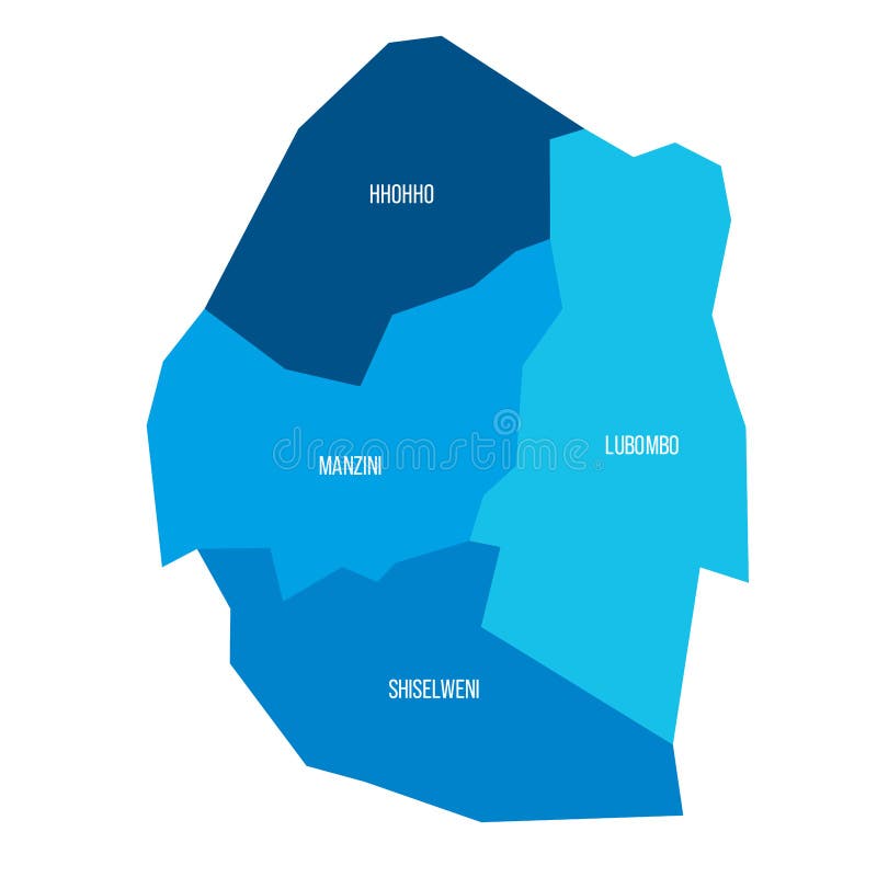 Eswatini Political Map of Administrative Divisions Stock Vector ...