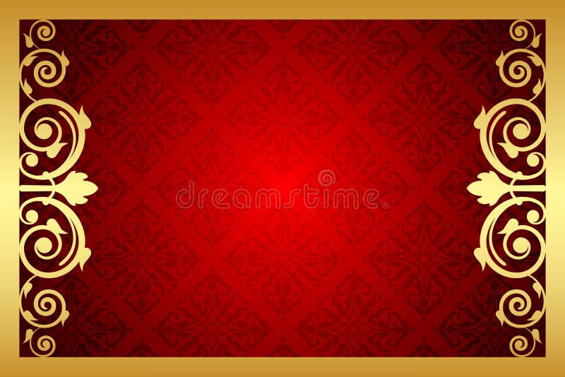 Or et cadre royal rouge illustration de vecteur. Illustration du vieux ...