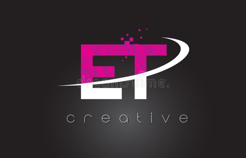 ET E T Creative Letters Design with White Pink Colors Stock Vector ...