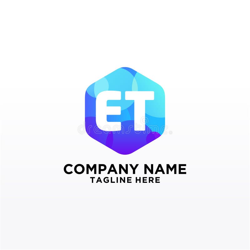 ET Initial Logo with Colorful Circle Template Vector Stock Vector ...