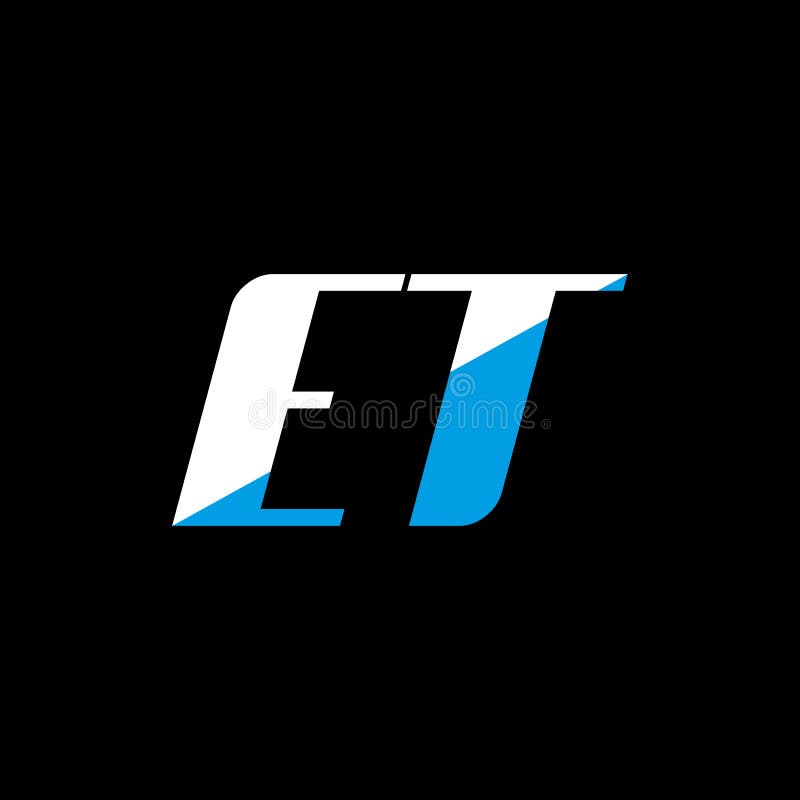 ET Letter Logo Design on Black Background. ET Creative Initials Letter ...