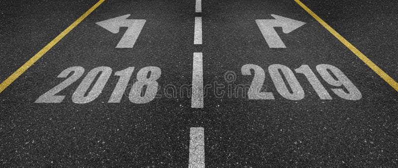 2018 Et 2019 Marquage Routier Photo stock - Image du affaires ...