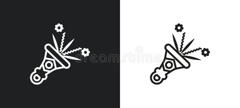 Et Outline Icon in White and Black Colors. Et Flat Vector Icon from ...