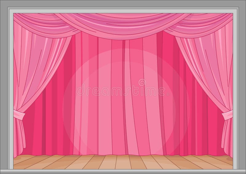 Cortinas rosadas ilustración del vector. Ilustración de vector - 94919289