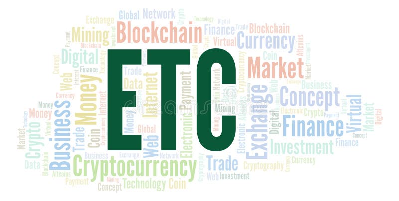 ETC or Ethereum Classic Cryptocurrency Coin Word Cloud. Stock ...