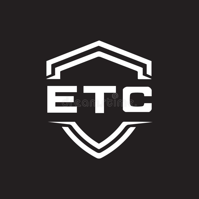 ETC Letter Logo Design on Black Background.ETC Creative Initials Letter ...