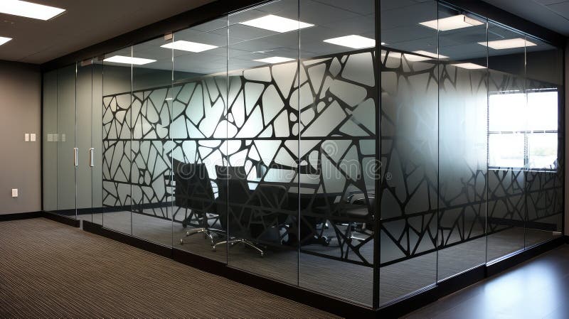 Etched glass office wall stock illustration. Illustration of framed ...