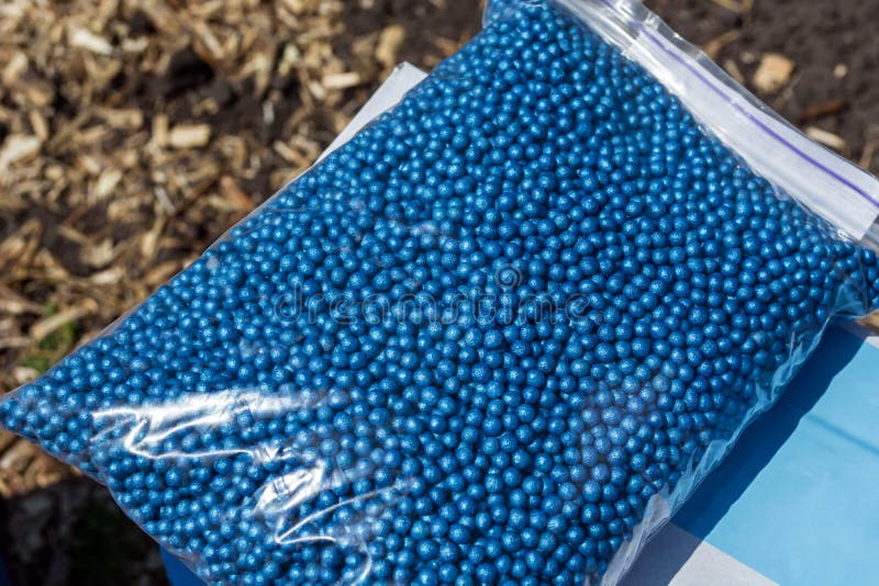 Etched Sugar Beet Seeds in a Blue Dye, in a Sealed Pouch Stock Image ...