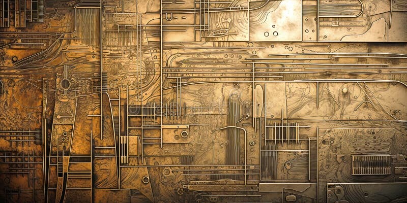 Etched and Welded Metal Structure Background Stock Illustration ...