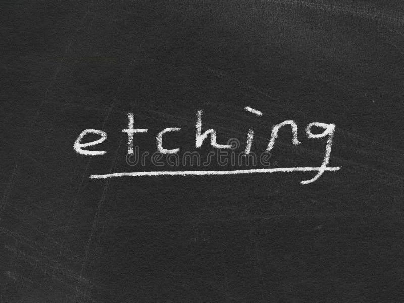 Etching Concept Word stock image. Image of chalkboard - 318183023