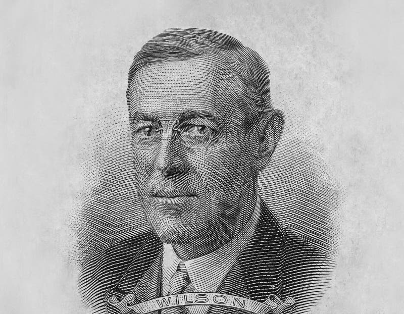 Etching Portrait of the US President Woodrow Wilson Stock Photo - Image ...