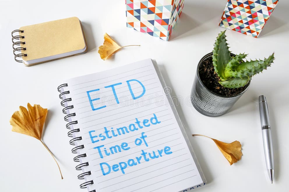 ETD Estimated Time of Departure Written in Notebook Stock Photo - Image ...
