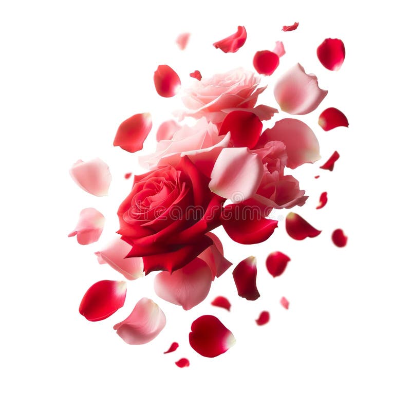 Eternal Beauty of Floating Rose Petals Stock Illustration ...