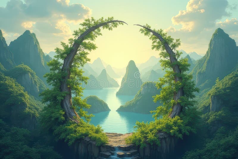 Natural Cycles Endless Repeat Stock Illustration - Illustration of ...