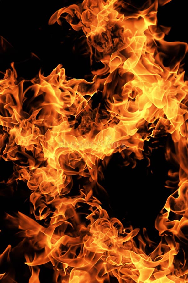Eternal Fire: Flames in Darkness Stock Image - Image of energy, fire ...