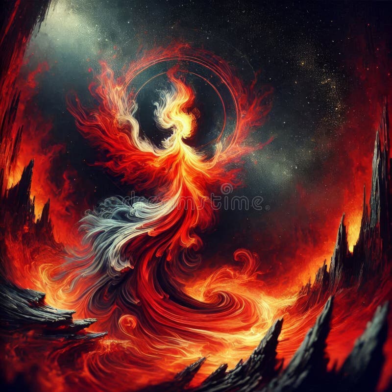 The Eternal Fire Spirit stock illustration. Illustration of cosmic ...