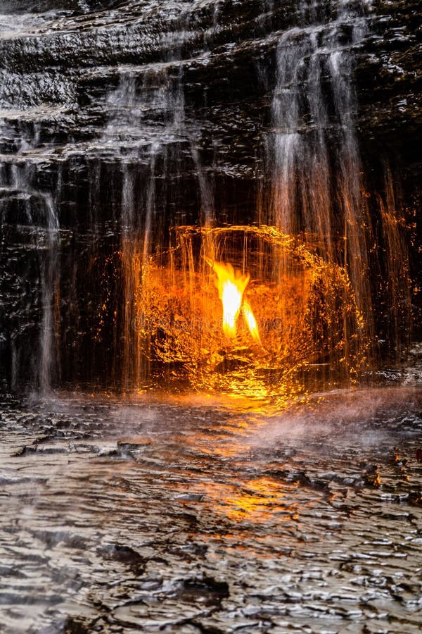 Eternal Flame Falls in Shale Creek Preserve Stock Photo - Image of ... Eternal Flame Falls in Shale Creek Preserve Stock Photo - Image of ...
