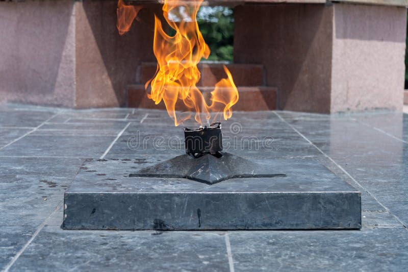 Eternal Flame Near the Monument Editorial Stock Image - Image of ...