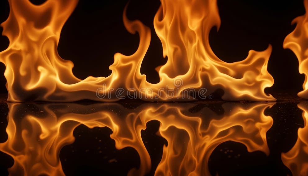 Eternal Flame Reflection on Polished Surface, Symbolic Art Stock Photo ...