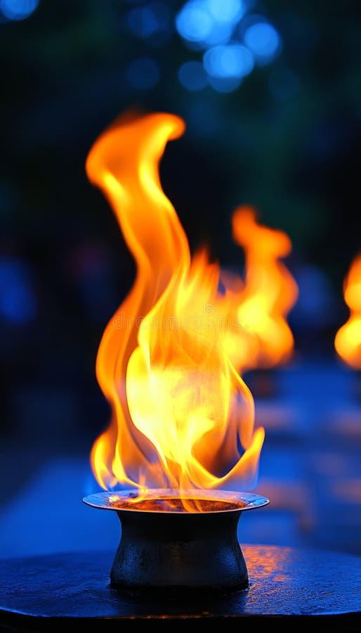 Eternal Flame a Single, Vibrant Flame Burns Brightly in a Metal ...