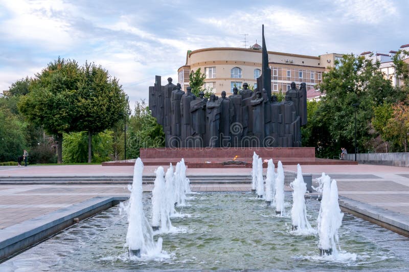 Eternal Flame on Victory Square Stock Photo - Image of square, fountain ...