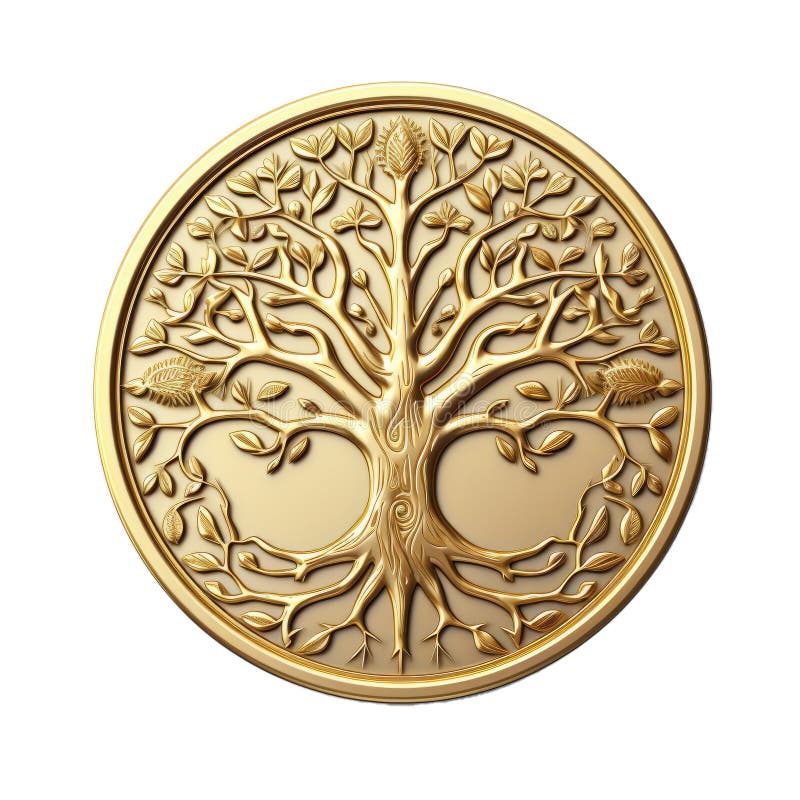 Eternal Growth Commemorative Coin Stock Illustration - Illustration of ...