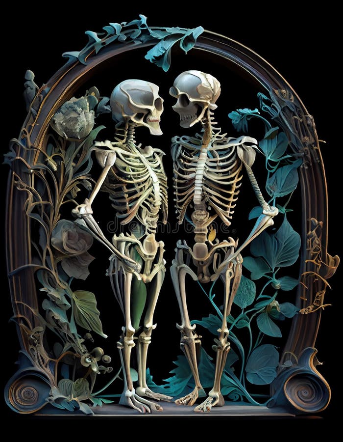 Eternal Love: a Hyper-Realistic Biomechanical Skeleton Embrace, Made ...
