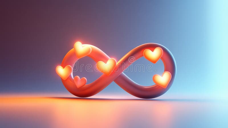 Eternal Love Infinity Symbol Glowing Hearts Stock Photos - Free ...