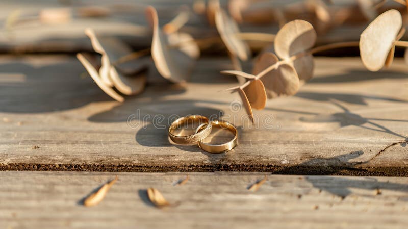 Eternal Love, Romantic Wedding Ring Celebration with Two Gold Rings ...