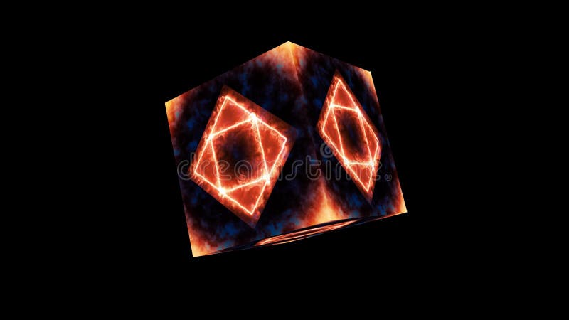 Eternal Magic Flame Cube Empty Core Energy Surface Stock Footage ...