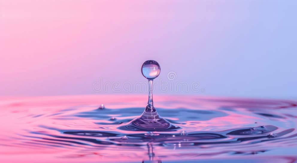 Eternal Reflections Around a Single Water Drop in Perfect Form Falling ...