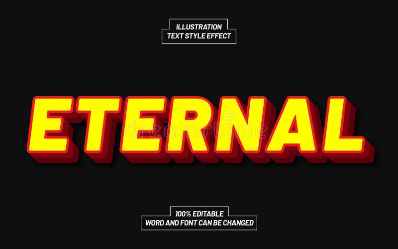 Eternal Yellow Text Style Effect Stock Vector - Illustration of ...