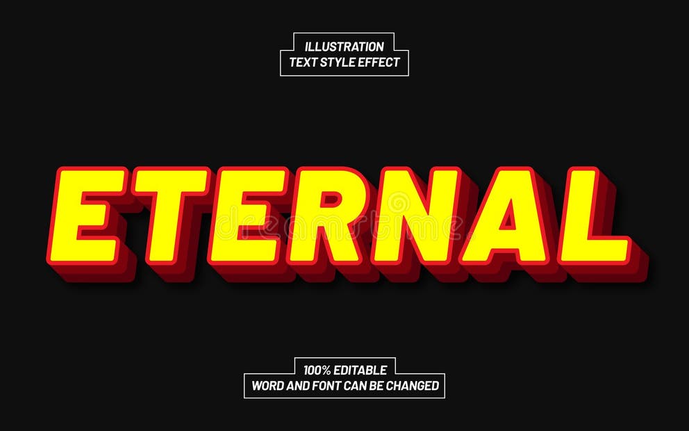 Eternal Yellow Text Style Effect Stock Vector - Illustration of ...