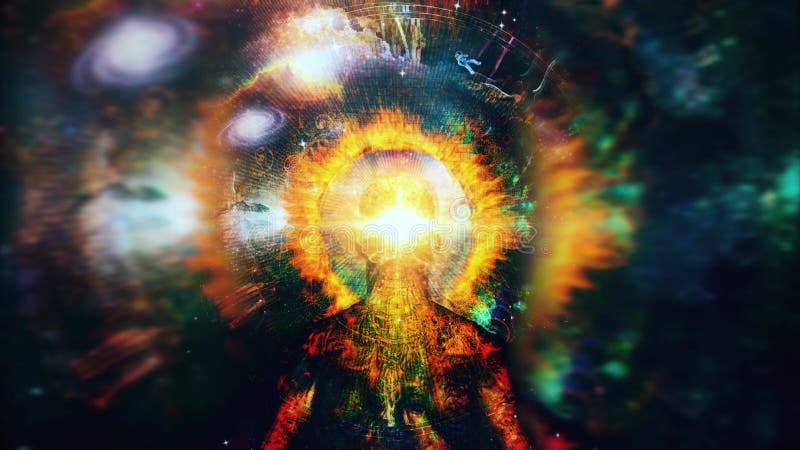 Man with Ring of Fire Around Head Stock Footage - Video of angel ...