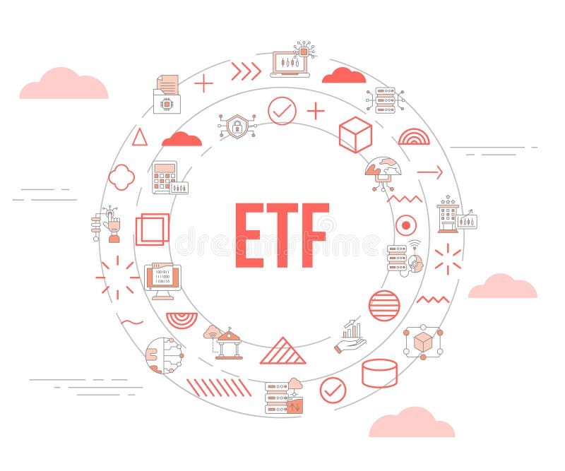 Etf Exchange Traded Fund Concept with Icon Set Template Banner and ...