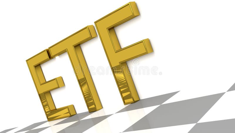 ETF Sign in Golden Glossy Letters Stock Illustration - Illustration of ...