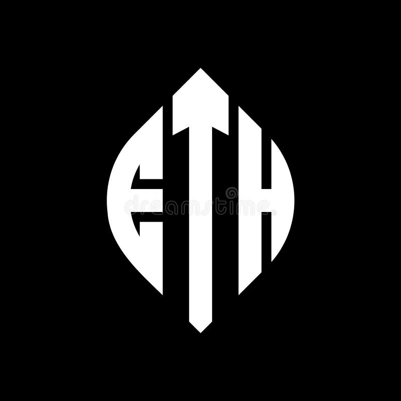 ETH Circle Letter Logo Design with Circle and Ellipse Shape. ETH ...
