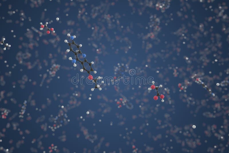 Ethacridine Lactate Molecule Made with Balls, Conceptual Molecular ...