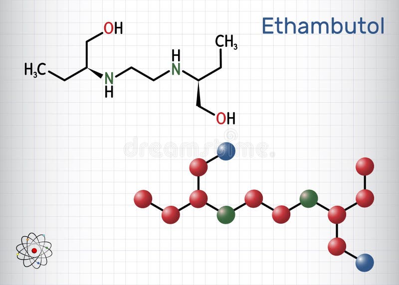 EthambutolÐµ, EMB Molecule. it is Bacteriostatic Agent Used for ...