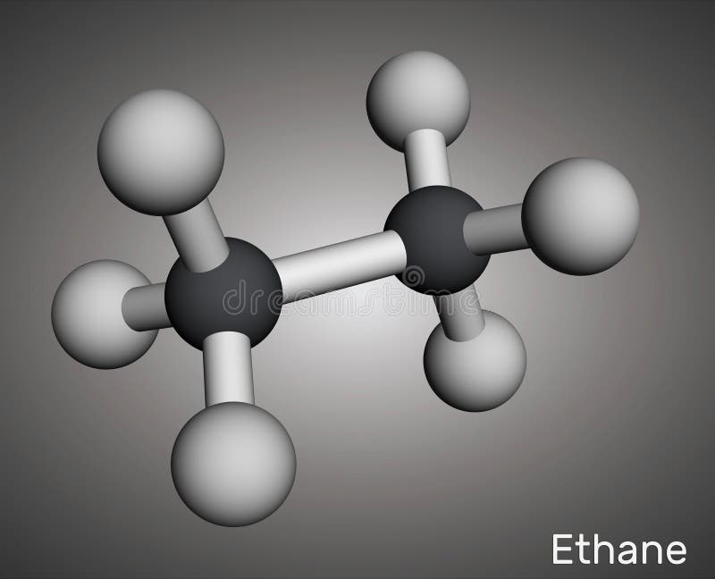 Ethane C2H6 Molecule. Molecular Model Stock Illustration - Illustration ...