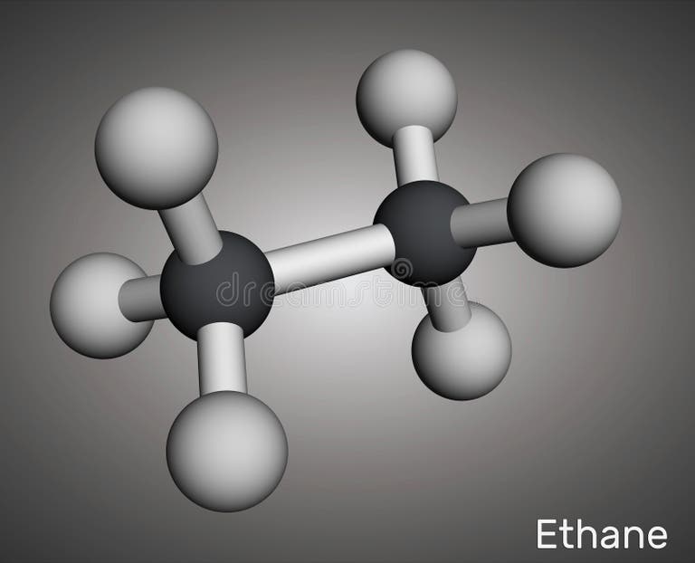 Ethane C2H6 Molecule. Molecular Model Stock Illustration - Illustration ...