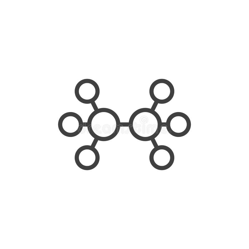 Ethane Molecular Geometry Line Icon Stock Vector - Illustration of ...