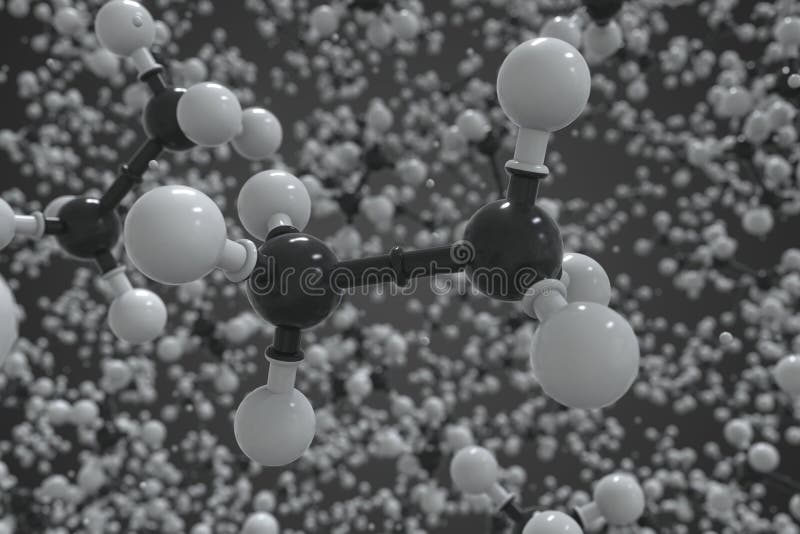 Ethane Molecule, Ball-and-stick Molecular Model. Chemical 3d Rendering ...