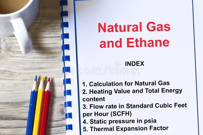 Ethane and Natural Gas Calculation and Lecture Concept Stock Photo ...