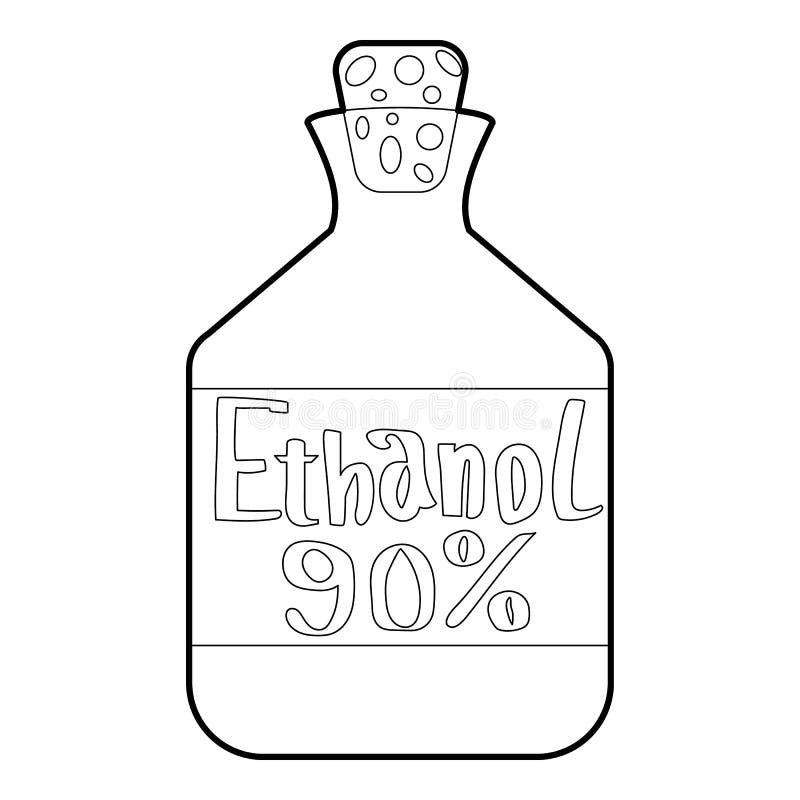 Ethanol in Bottle Icon, Outline Style Stock Vector - Illustration of ...