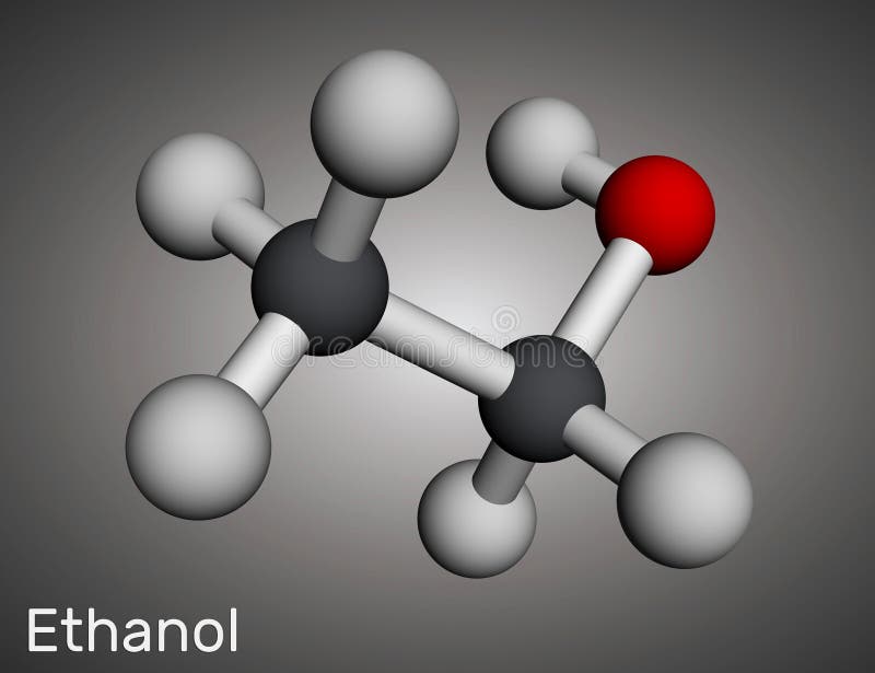 Ethanol, Ethyl Alcohol C2H5OH Molecule. Molecular Model Stock ...