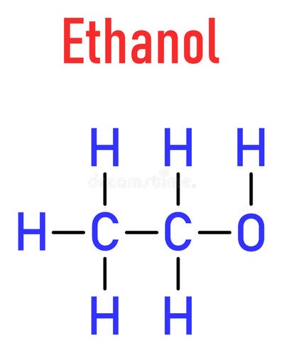 Ethanol, Ethyl Alcohol Molecule, Chemical Structure. Skeletal Formula ...