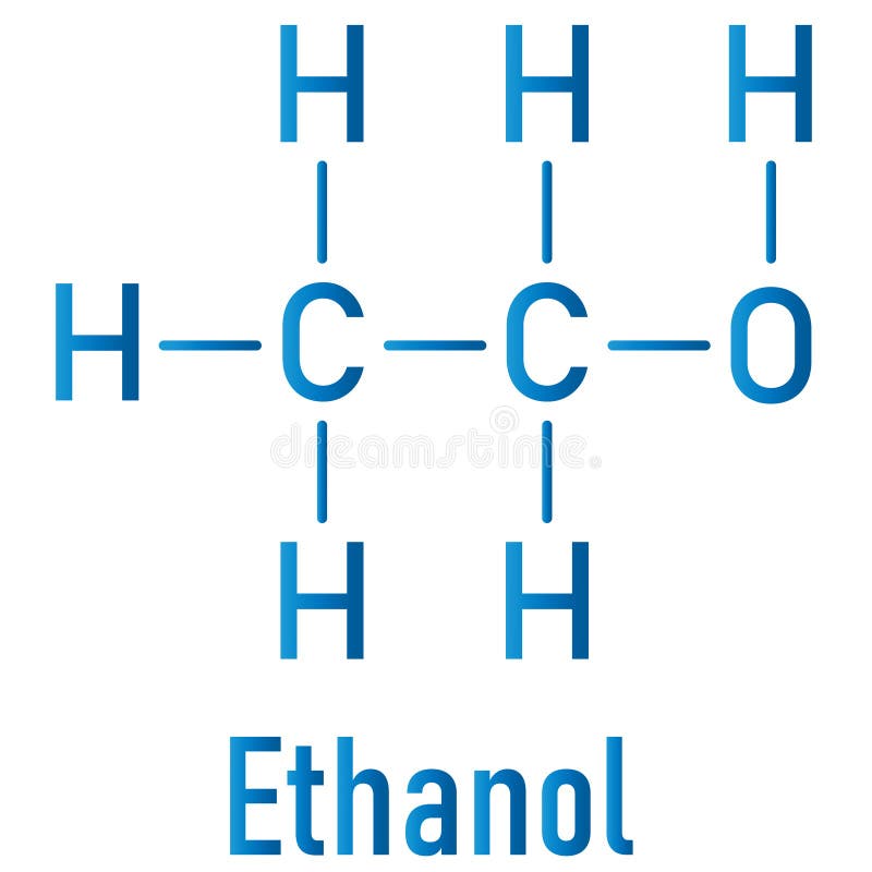 Ethanol, Ethyl Alcohol Molecule, Chemical Structure. Skeletal Formula ...