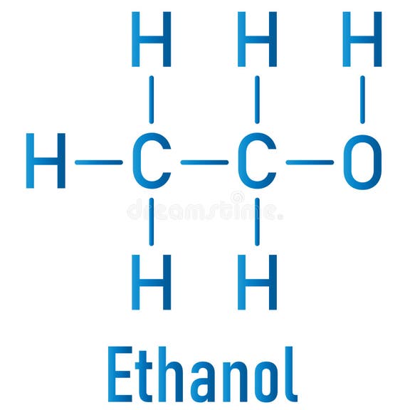 Ethanol, Ethyl Alcohol Molecule, Chemical Structure. Skeletal Formula ...
