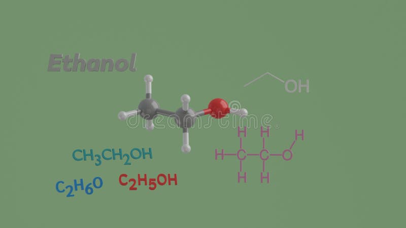 Ethanol Ethyl Alcohol Science Molecule Structure 3D Render Illustration ...